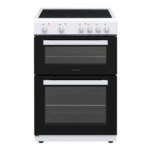 Statesman EDC60W2 60cm Double Oven Electric Ceramic Cooker – White ...